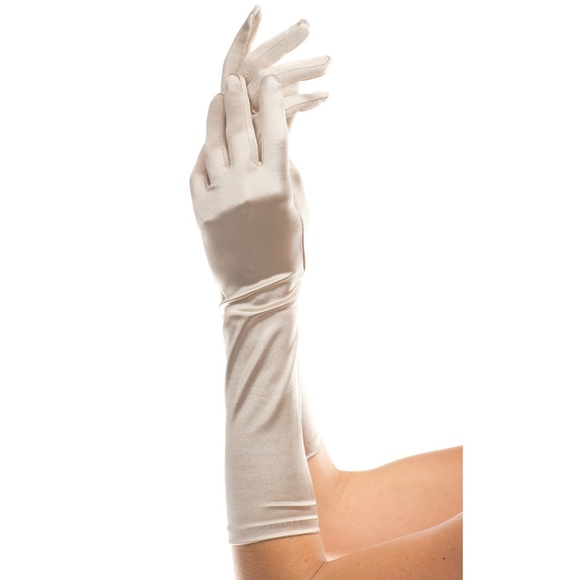 BW-8812PRL-39 | Accessories | Pearl Off White Satin Gloves Mid Arm ...